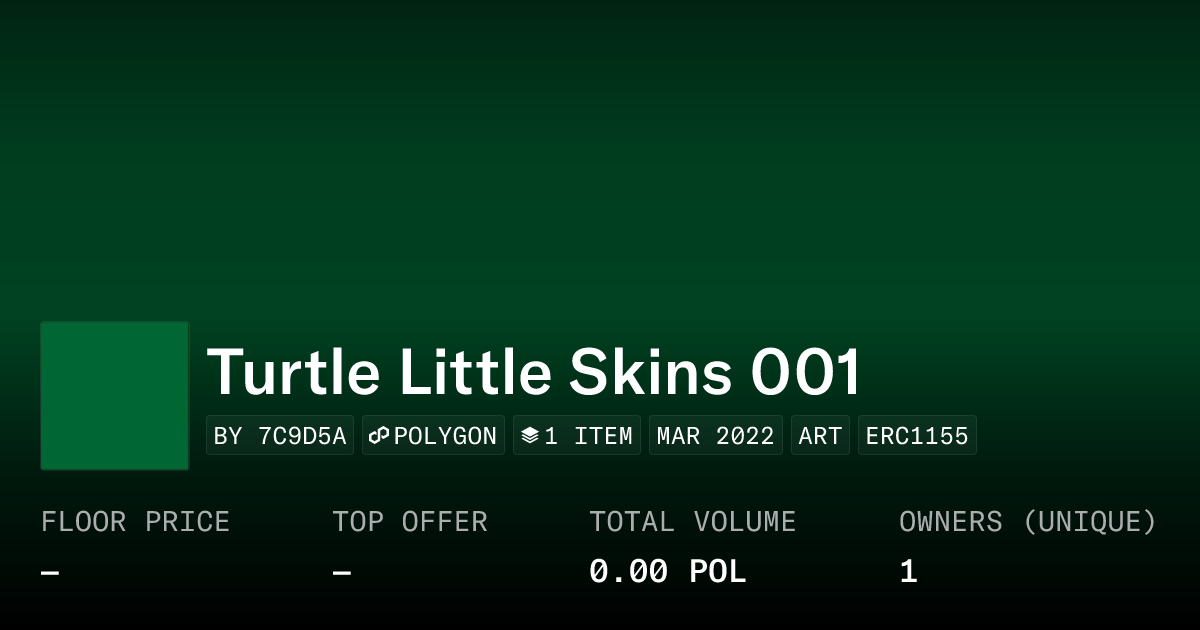 Turtle Little Skins 001 - Collection | OpenSea