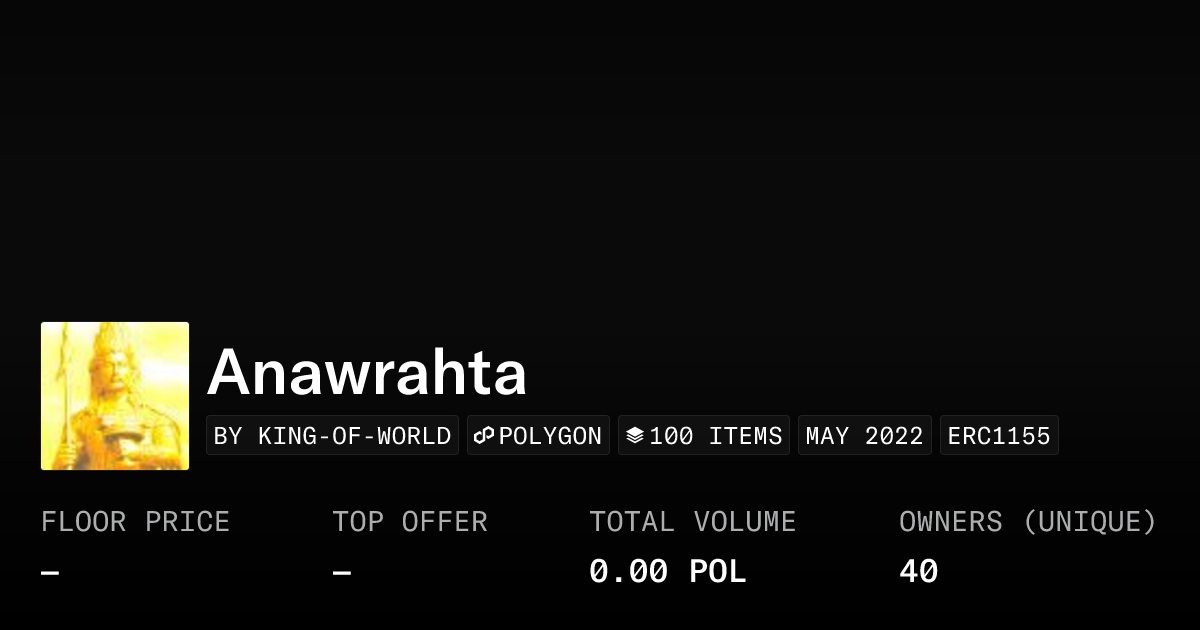 Anawrahta - Collection | OpenSea