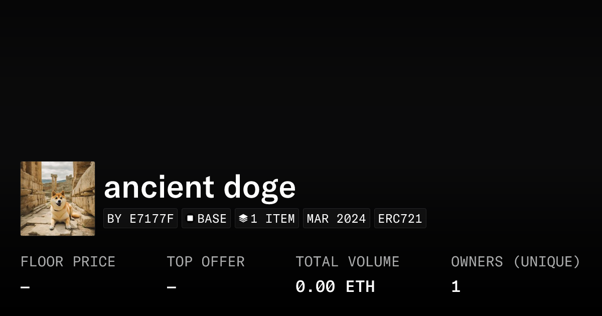 ancient doge - Collection | OpenSea