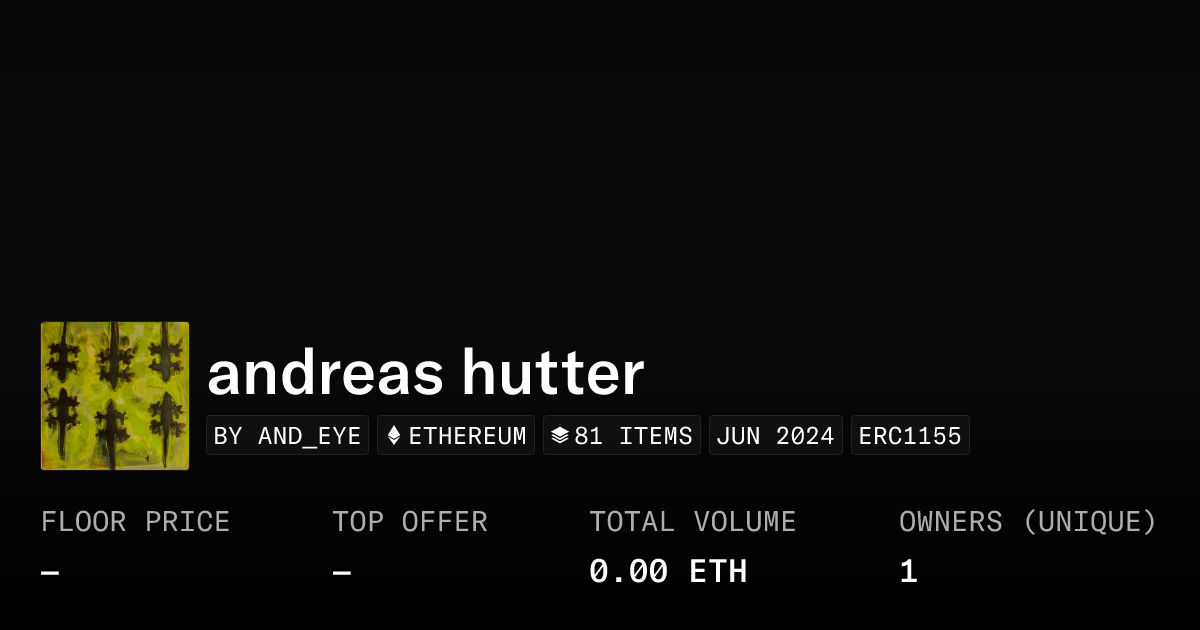 andreas hutter - Collection | OpenSea