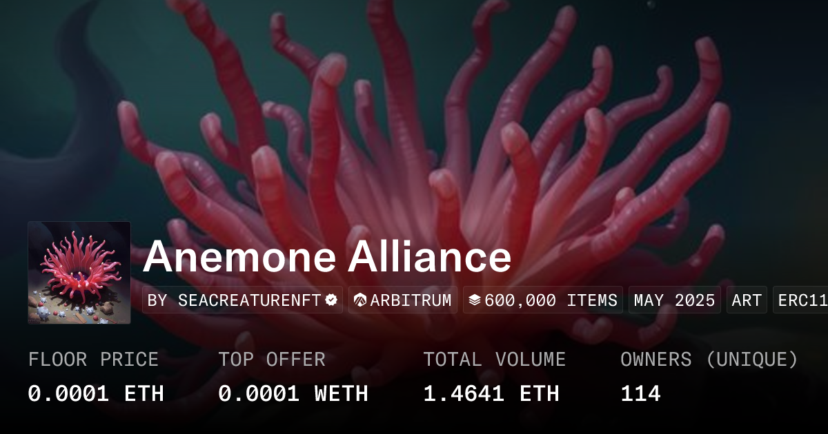 Anemone Alliance - Collection | OpenSea