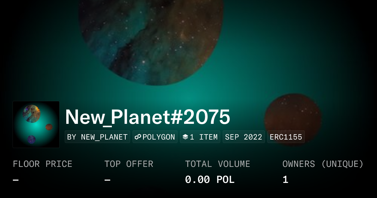 New_Planet#2075 - Collection | OpenSea