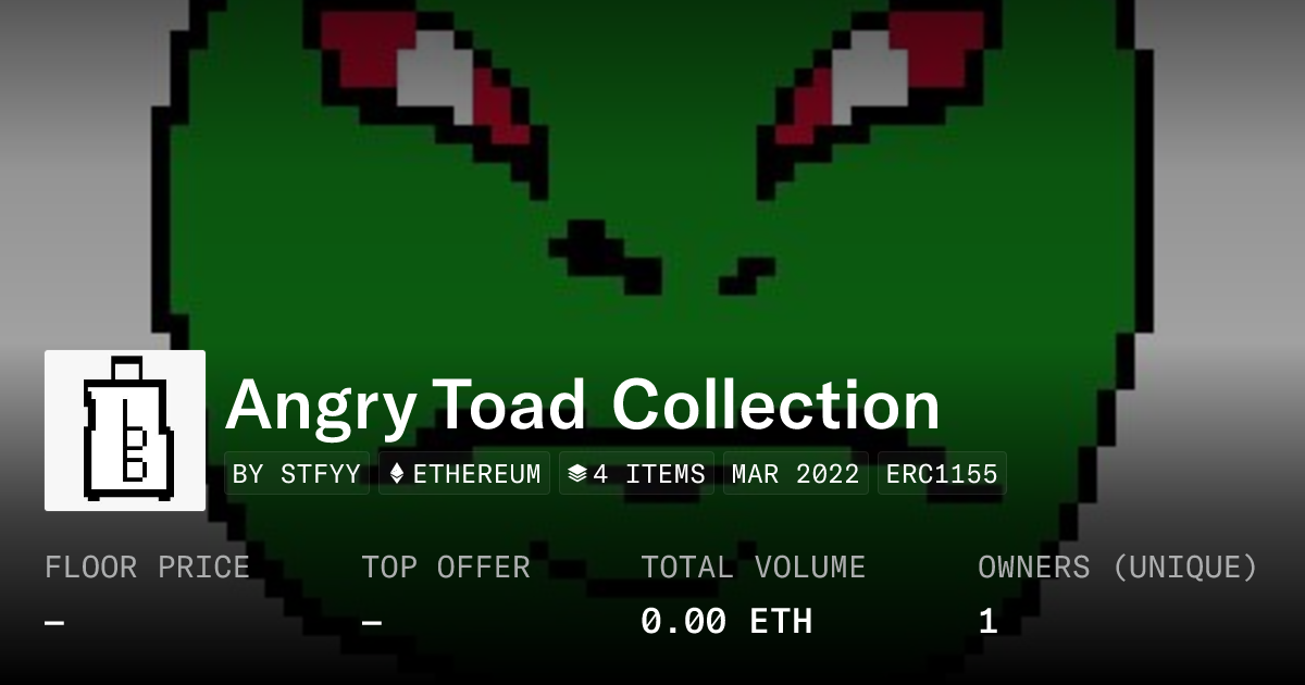Angry Toad Collection - Collection | OpenSea