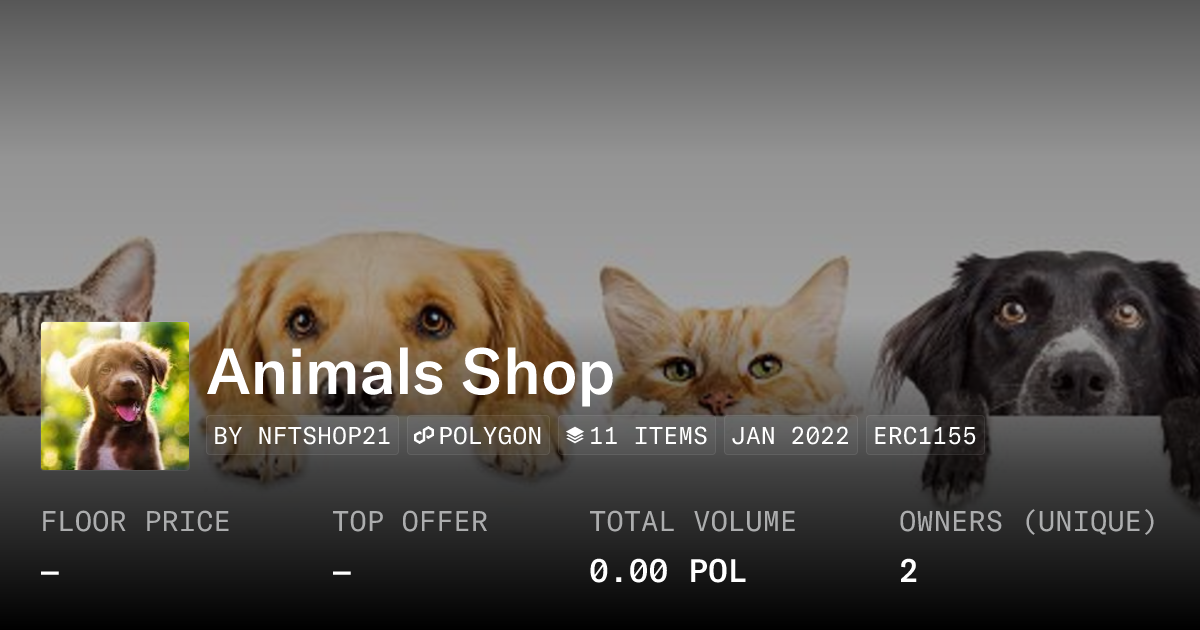 Animals Shop - Collection | OpenSea