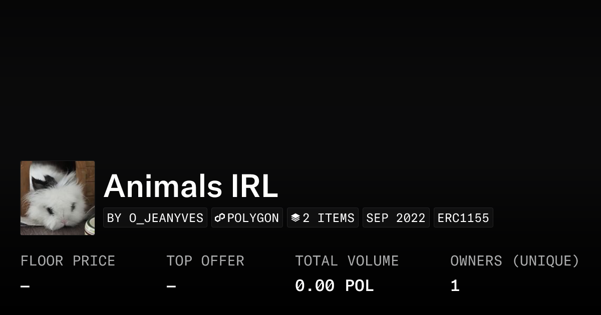 Animals IRL - Collection | OpenSea