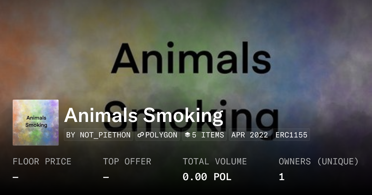 Animals Smoking - Collection | OpenSea