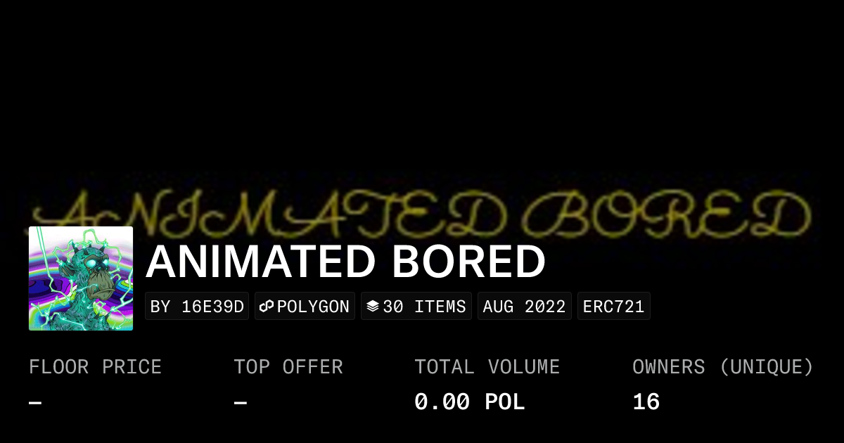 ANIMATED BORED - Collection | OpenSea