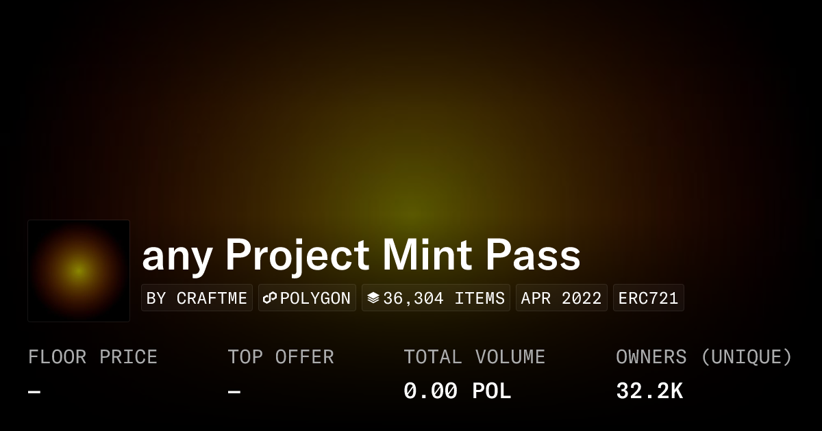any Project Mint Pass - Collection | OpenSea