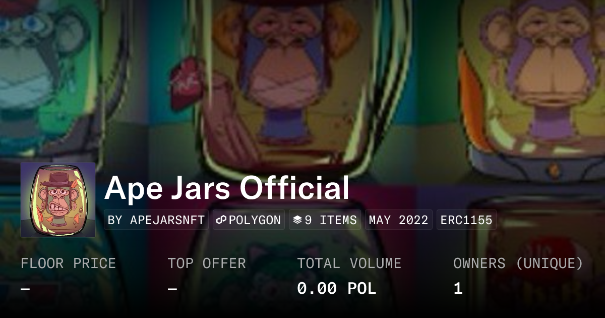 Ape Jars Official - Collection | OpenSea