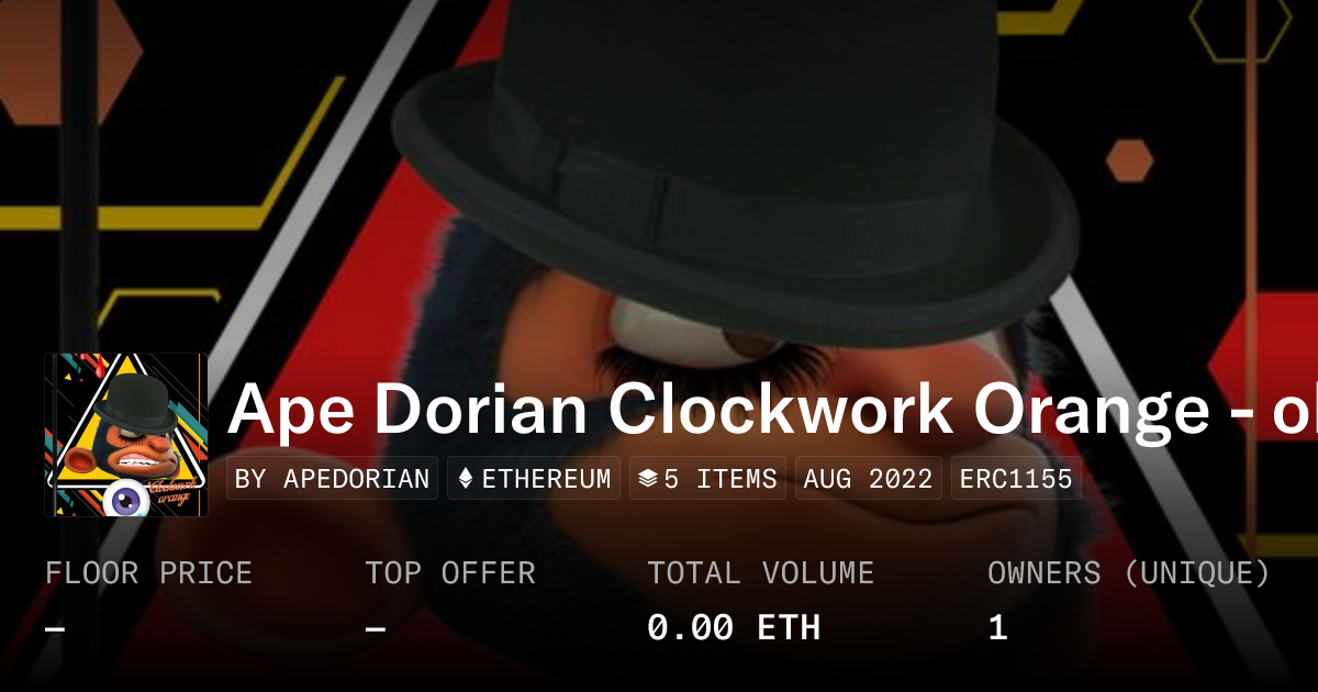 Ape Dorian Clockwork Orange - old - Collection | OpenSea