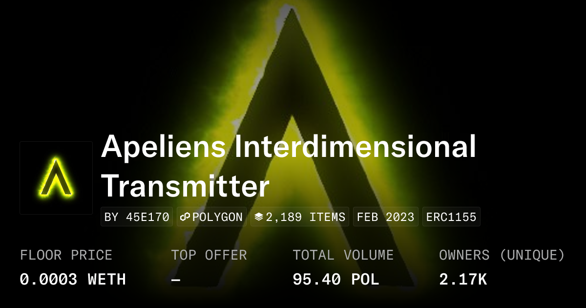 Apeliens Interdimensional Transmitter - Collection | OpenSea