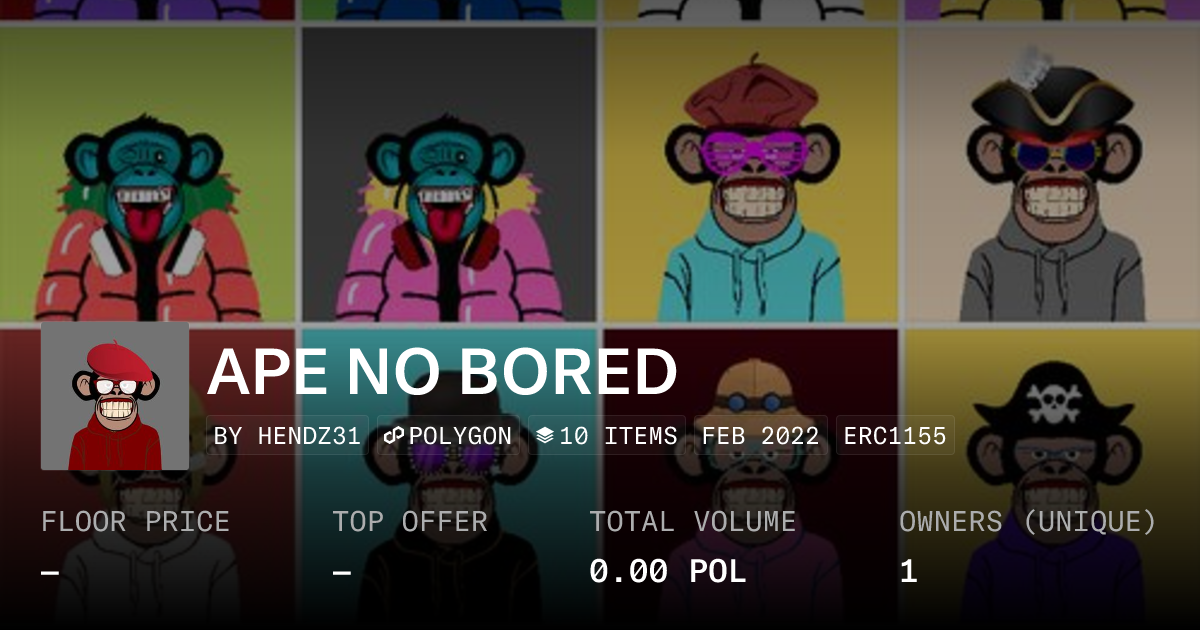 APE NO BORED - Collection | OpenSea