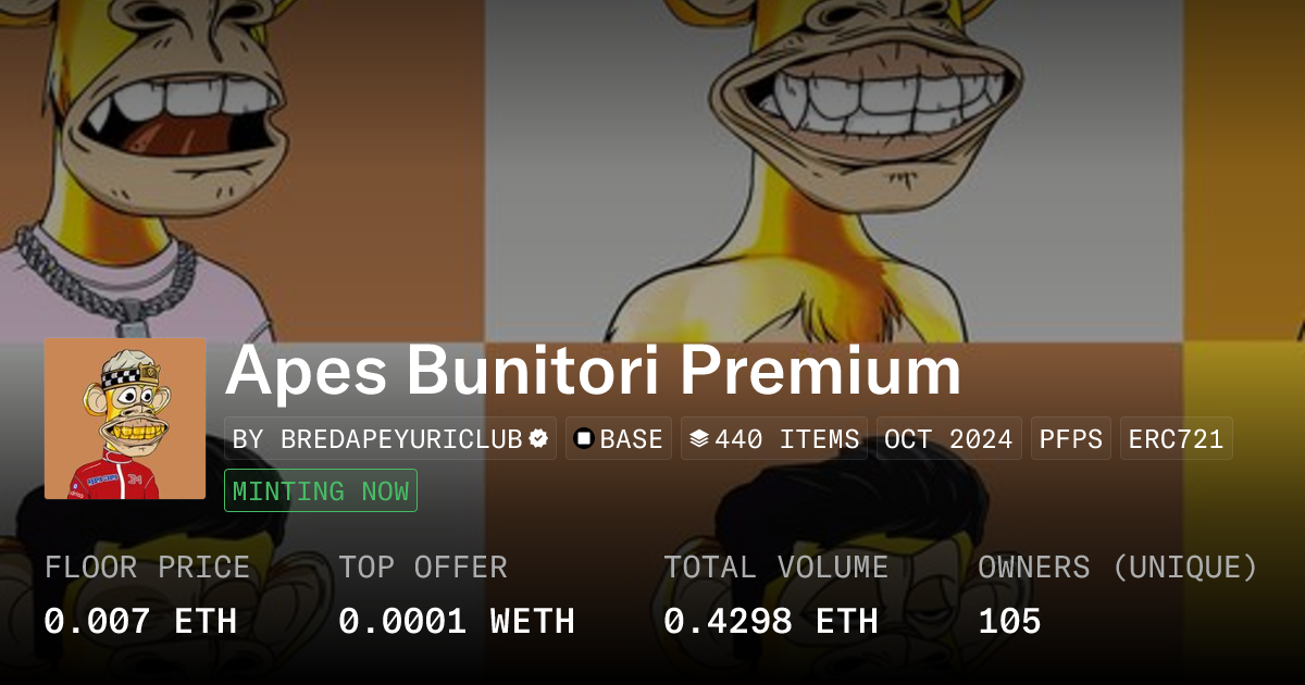 Apes Bunitori Premium - Collection | OpenSea