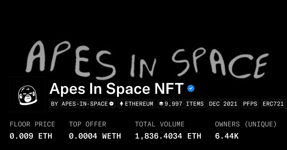 Apes In Space NFT - Collection | OpenSea