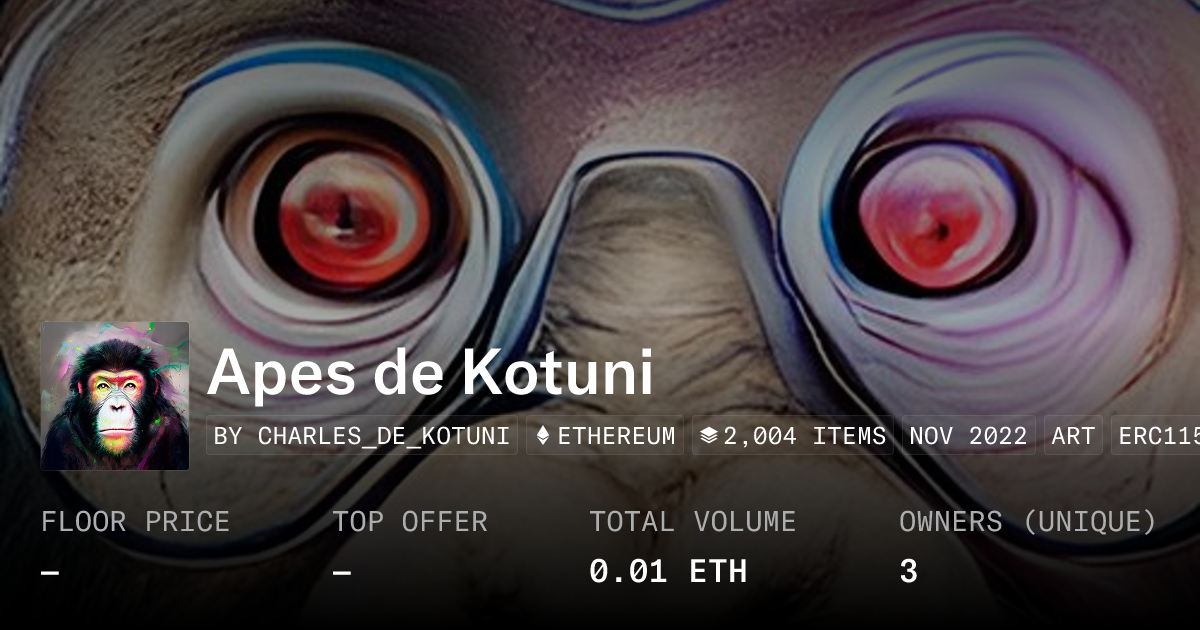 Apes de Kotuni - Collection | OpenSea