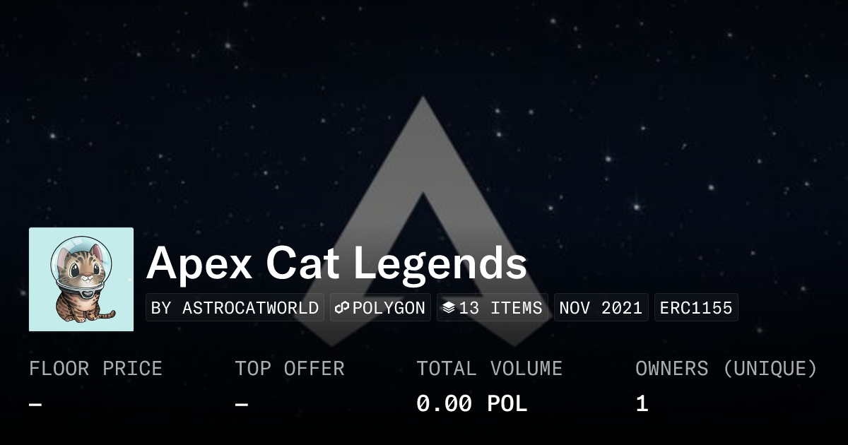 Apex Cat Legends - Collection | OpenSea