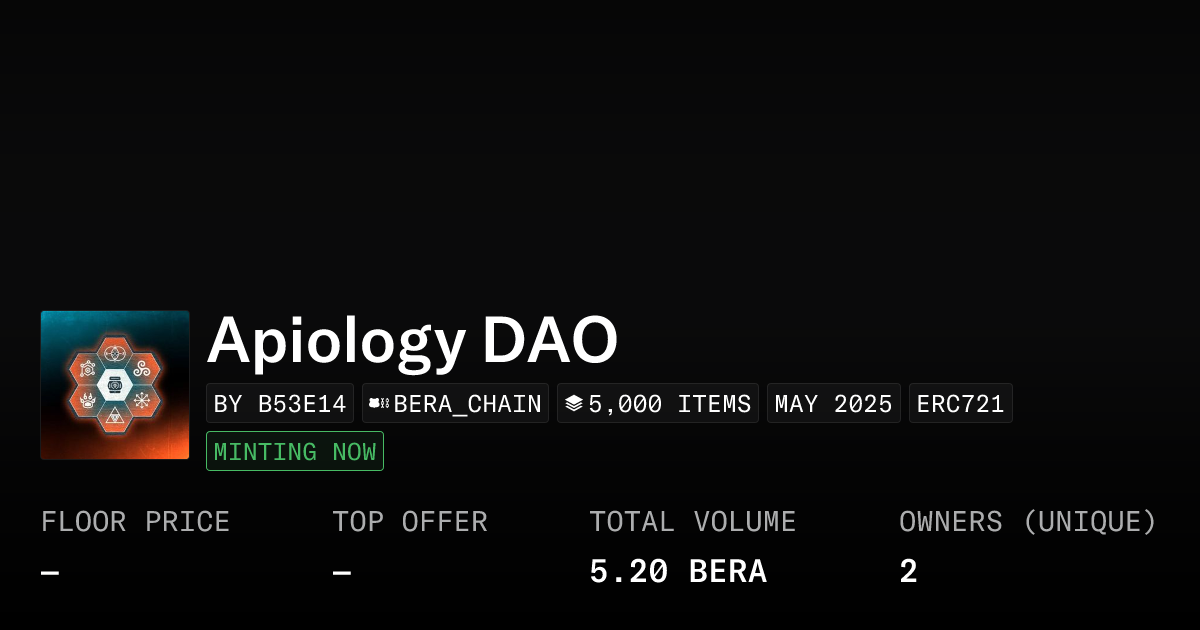 Apiology DAO - Collection | OpenSea
