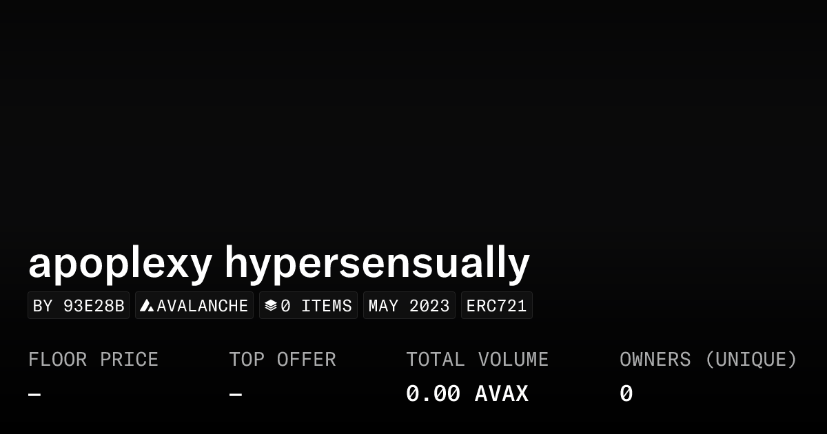 apoplexy hypersensually - Collection | OpenSea