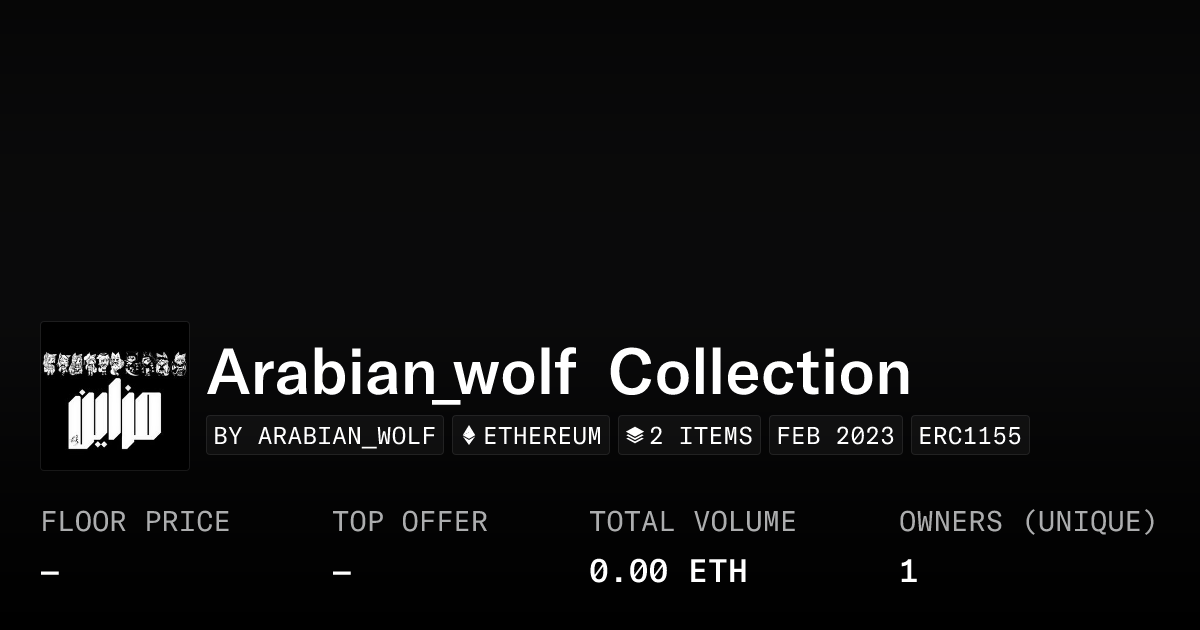 Arabian_wolf Collection - Collection | OpenSea