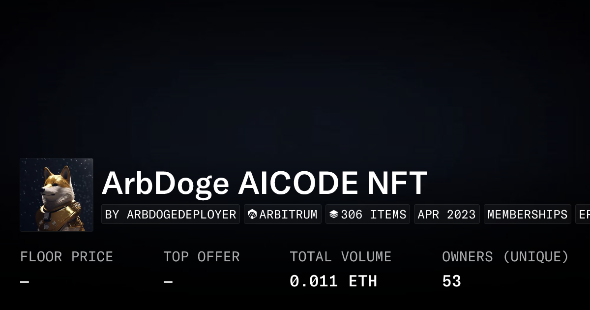 ArbDoge AICODE NFT - Collection | OpenSea