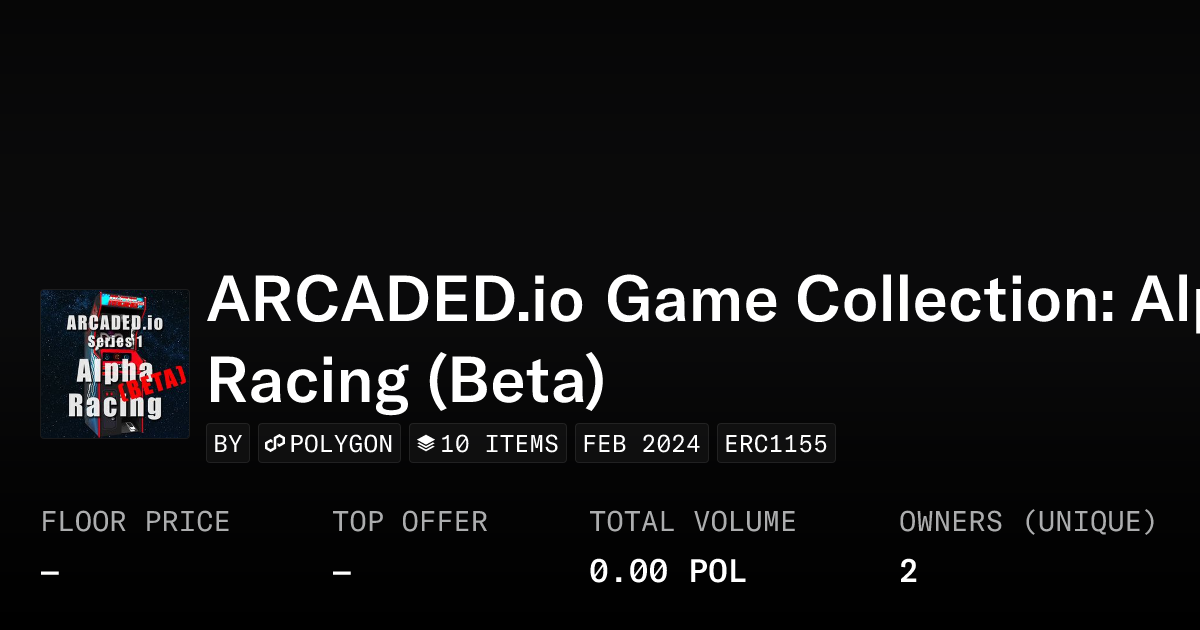 ARCADED.io Game Collection: Alpha Racing (Beta) - Collection | OpenSea
