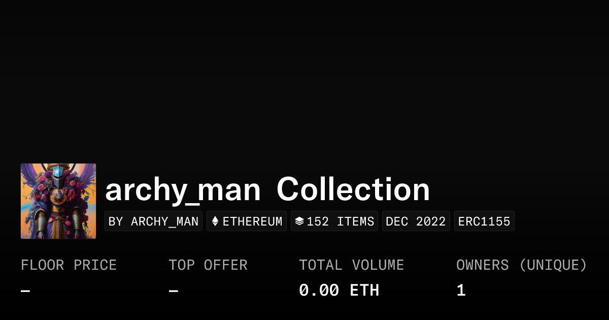 archy_man Collection - Collection | OpenSea