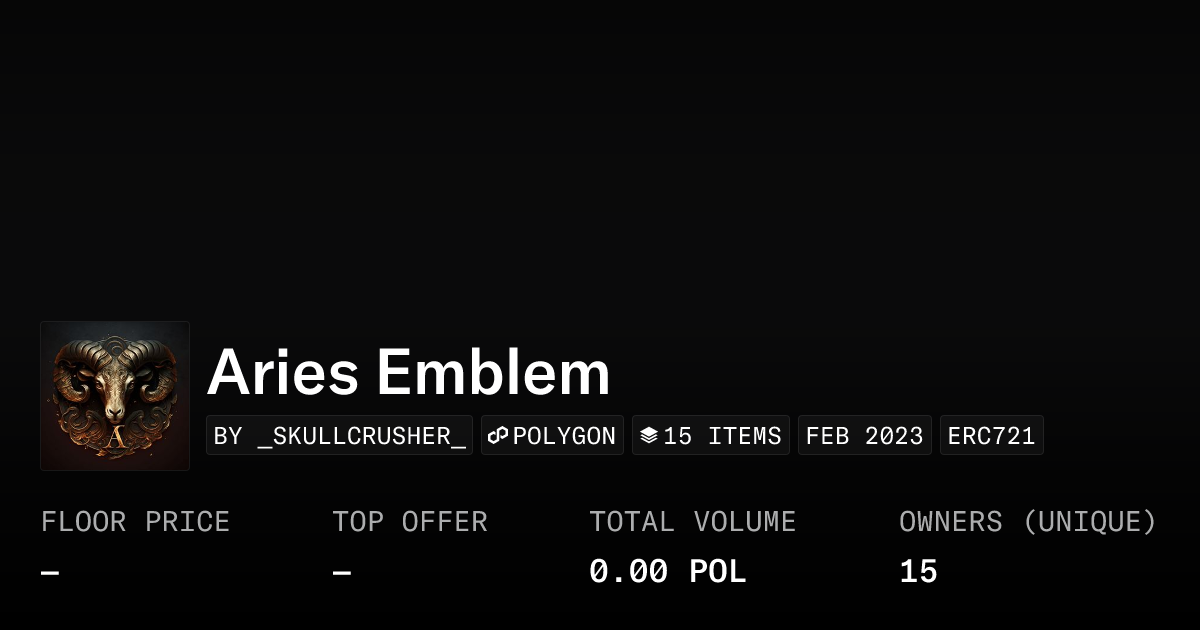 Aries Emblem - Collection | OpenSea