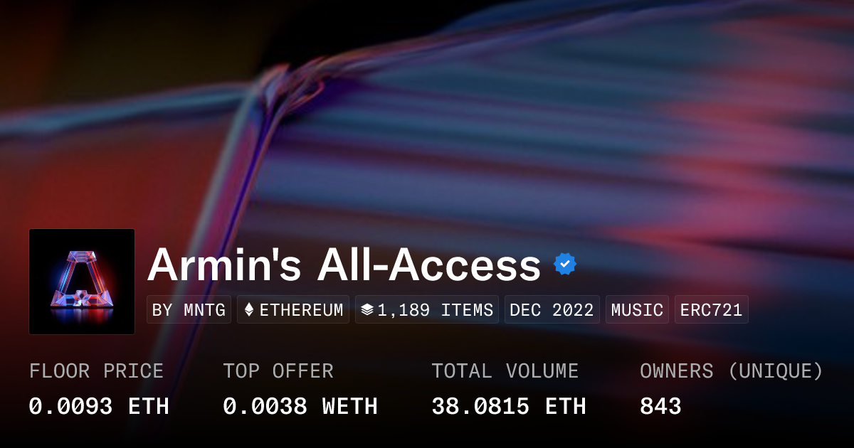 Armin's All-Access 0.0619 ETH - Collection | OpenSea