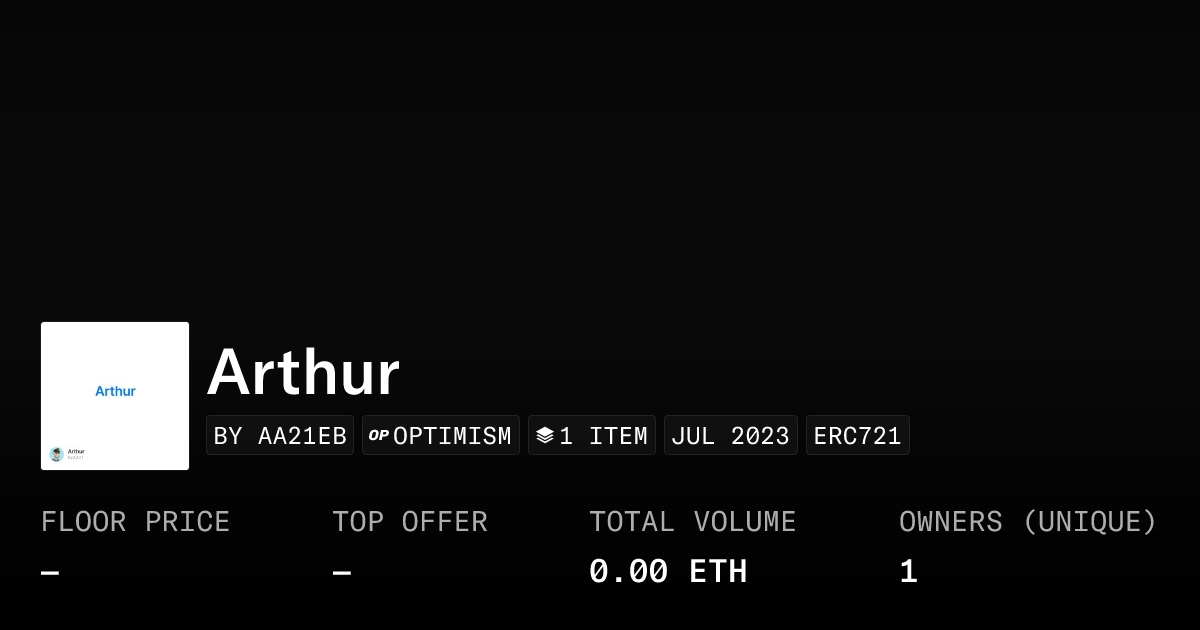 Arthur - Collection | OpenSea