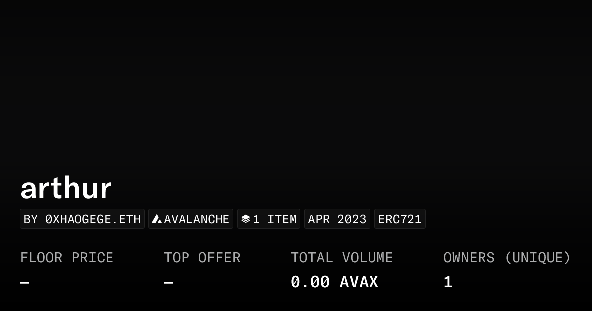 arthur - Collection | OpenSea