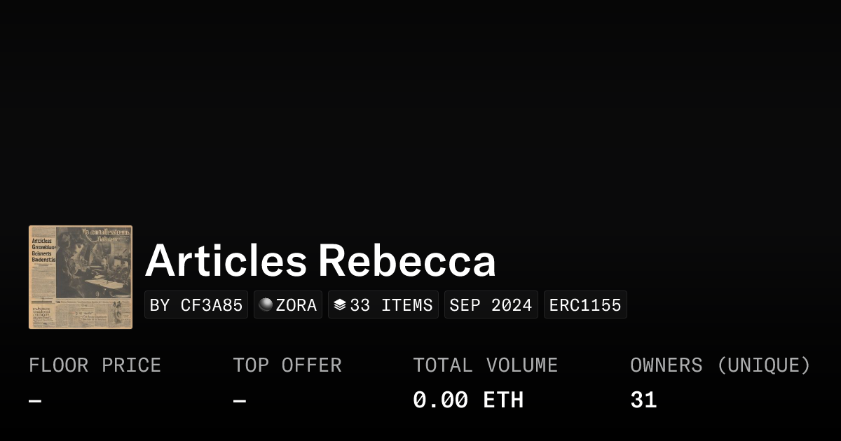 Articles Rebecca - Collection | OpenSea