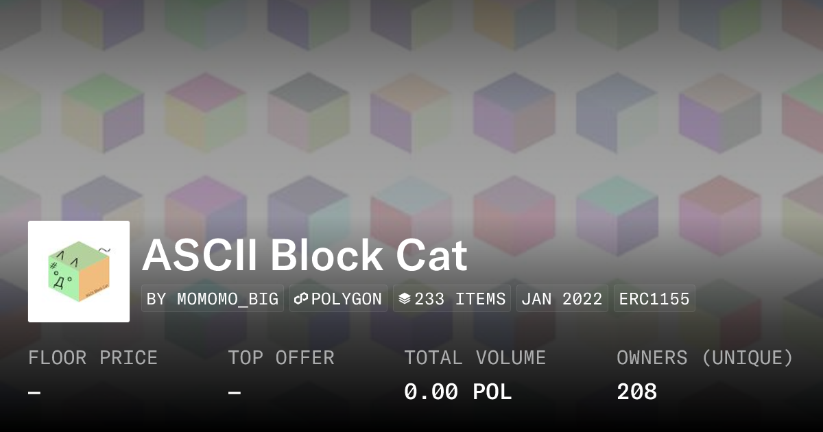 ASCII Block Cat - Collection | OpenSea