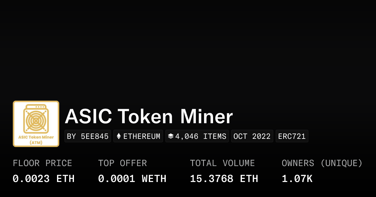 ASIC Token Miner - Collection | OpenSea