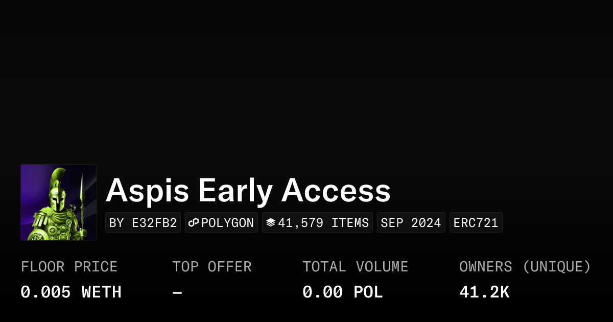 Aspis Early Access - Collection | OpenSea