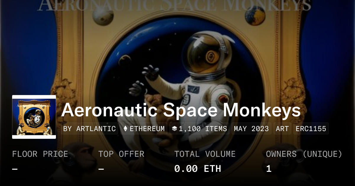 Aeronautic Space Monkeys - Collection | OpenSea