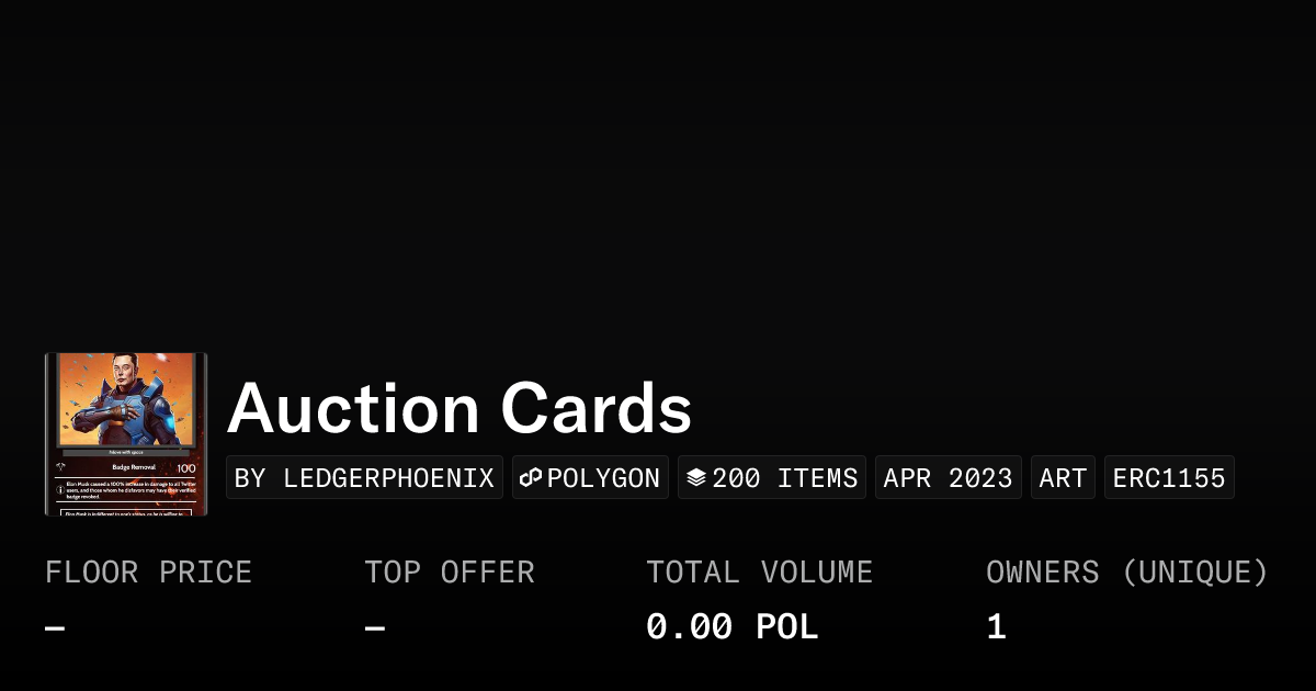 Auction Cards - Collection | OpenSea