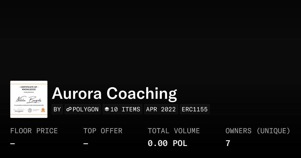 Aurora Coaching - Collection | OpenSea
