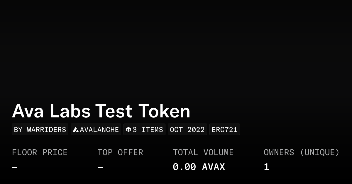 Ava Labs Test Token - Collection | OpenSea