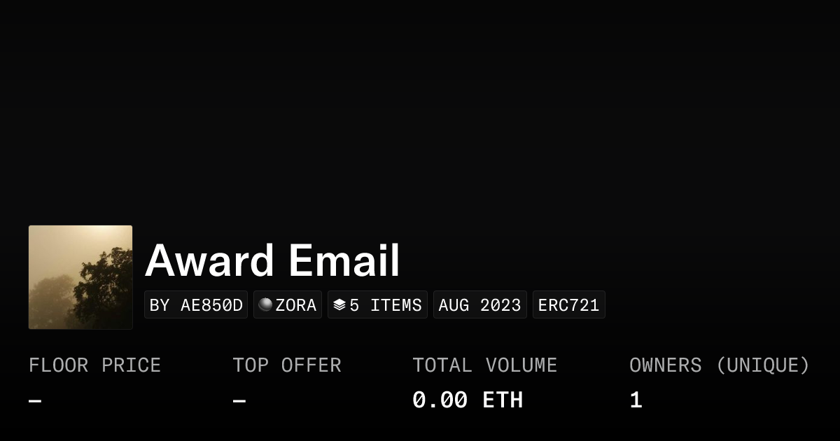 Award Email - Collection | OpenSea