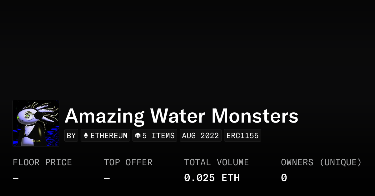 Amazing Water Monsters - Collection | OpenSea