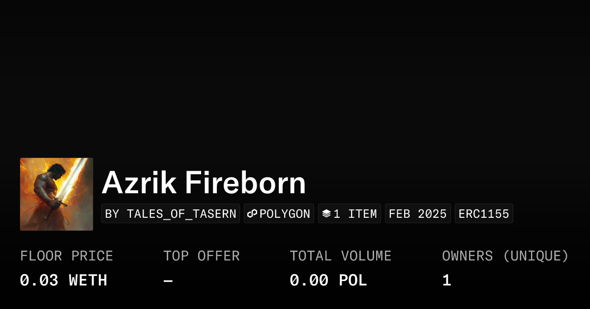 Azrik Fireborn - Collection | OpenSea