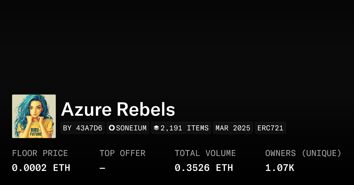 Azure Rebels 0.0001 ETH - Collection | OpenSea