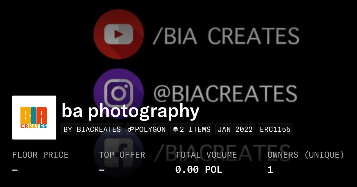 ba photography - Collection | OpenSea