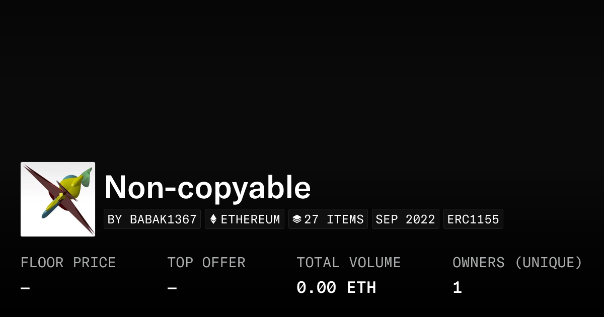 Non-copyable - Collection | OpenSea