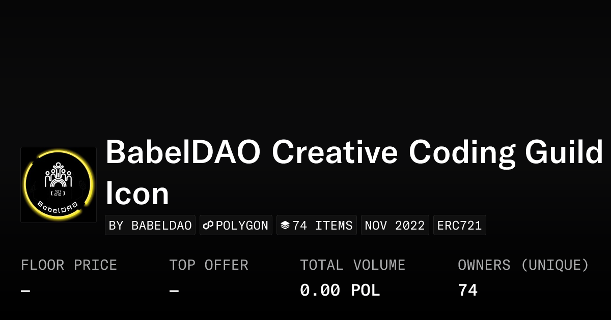 BabelDAO Creative Coding Guild Icon - Collection | OpenSea