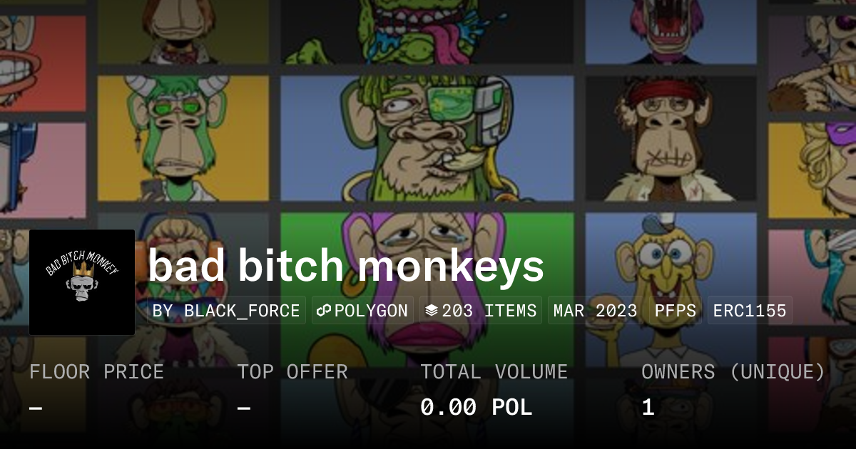 bad bitch monkeys - Collection | OpenSea
