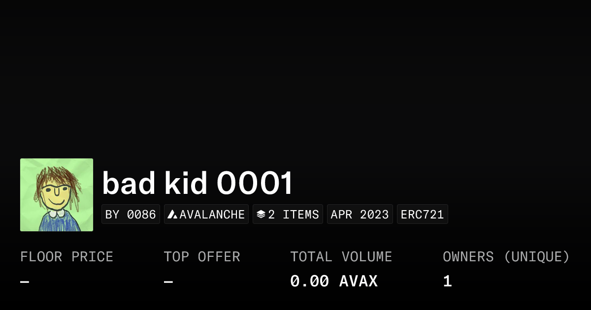 bad kid 0001 - Collection | OpenSea
