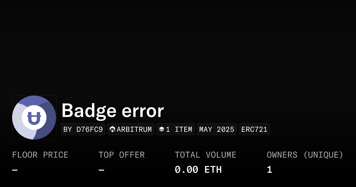 Badge error - Collection | OpenSea