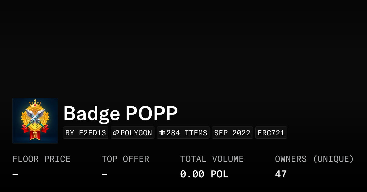 Badge POPP - Collection | OpenSea