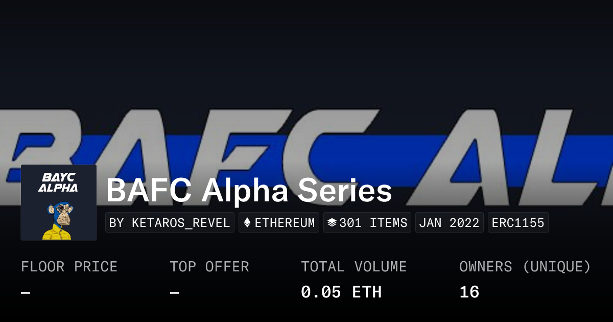 BAFC Alpha Series - Collection | OpenSea